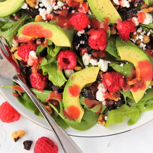Raspberry Walnut Avocado Salad with Raspberry Vinaigrette - Ways to my ...