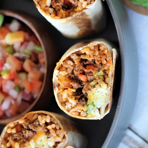 Brown Rice Chorizo Breakfast Burritos - Ways to my Heart